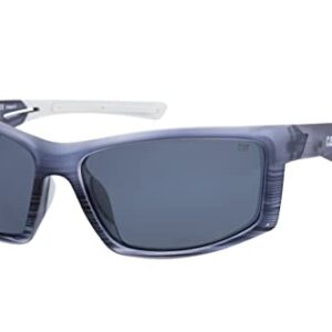 Caterpillar Men's CTS-8015 Polarized Wrap Sunglasses, Matte Navy/Crystal Fade, 62 mm