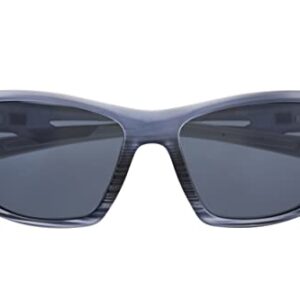 Caterpillar Men's CTS-8015 Polarized Wrap Sunglasses, Matte Navy/Crystal Fade, 62 mm