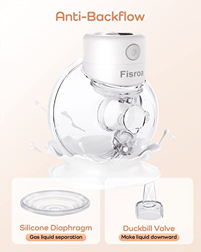 Fisroa Hands Free Breast Pump, Double Wearable Breast Pumps for Breastfeeding, Electric Portable Wireless Breast Extractor with 2 Modes & 9 Levels Low Noise, LCD Display and Memory Function