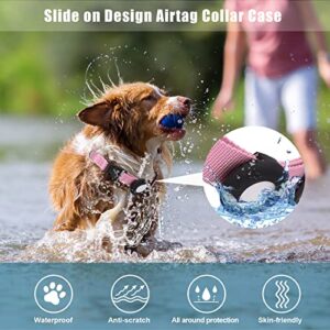 Airtag Dog Collar, Adjustable Air Tag Dog Collar with Durable Quick Snap Buckle, Imitation Nylon Dog Collar with Waterproof Apple Airtag Holder for Small Medium Large Dogs