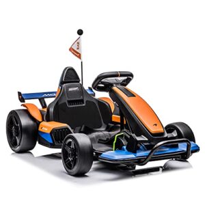 segmart electric go kart ride on go kart for kids with 2 speeed 24v powered 4 wheels licensed mclaren, vehicles toys ride on truck bluetooth/fm, loading capacity 132lbs & 8mph max speed