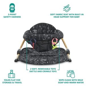 Dream On Me Snug N Play Floor Seat | Baby Seat | Top Notch Safety Features | Padded Baby Floor Seat | Bright Prints | Waterproof Fabric | Folds Flat | Easy to Store & Transport, Black & White