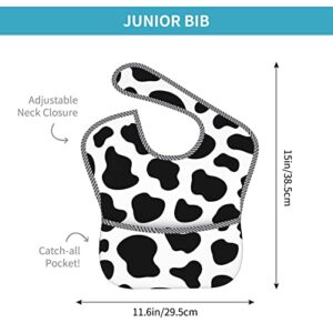 Qwalnely Cow Print Baby Stuff 2Packs Baby Bibs for 3-24 Months Waterproof Washable Fabric for Boys Girls Stuff, Terry Bibs, Newborn Toddler Bibs Organic Bibs