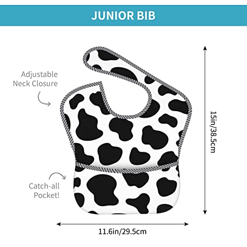 Qwalnely Cow Print Baby Stuff 2Packs Baby Bibs for 3-24 Months Waterproof Washable Fabric for Boys Girls Stuff, Terry Bibs, Newborn Toddler Bibs Organic Bibs