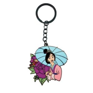 loungefly disney mulan floral tattoo keychain