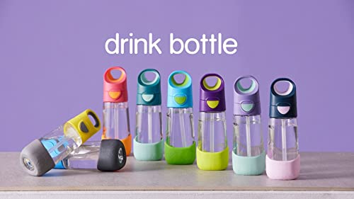 b.box Tritan Drink Bottle for Kids Toddlers, Water Bottle w/Flip Straw and Spill Proof Lid, Cool Modern Child Friendly Design, Best for After Sippy Cup, BPA Free Plastic, 15oz, Lilac Pop