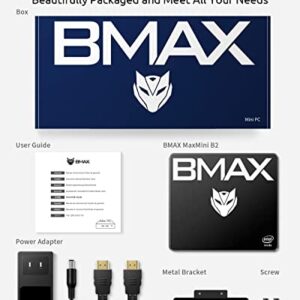 Bmax Mini PC N4020(up to 2.8GHz) 6GB DDR4 128GB eMMC Mini Desktop Computer 4K USB 3.0 x4 HDMI VGA Dual Band WiFi RJ45 BT 4.2 Micro PC Mini Computer