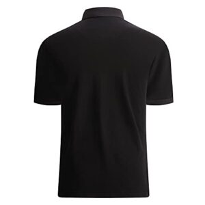 Alex Vando Mens Polo Shirts Short Sleeve Regular Fit Fashion Designed Shirt,Black,XLarge