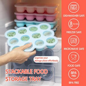 HIWOOD Baby Food Storage Container - 12 Cup Silicone Baby Food Freezer Tray with Hard Lid, Perfect Food Container for Homemade Baby Food, Vegetables & Fruit Purees, Breast Milk - Gossamer Pink