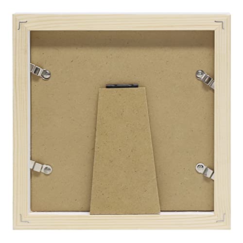 Picture Frames 4x4 White Nature Solid Wood 2 Pack for Wall Mount and Tabletop Display