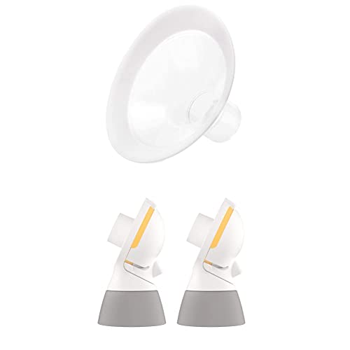 Medela PersonalFit Flex 2 Count Medium 24mm Breast Shields and 2 Count PersonalFit Flex Replacement Connectors, Compatible with Pump in Style MaxFlow.