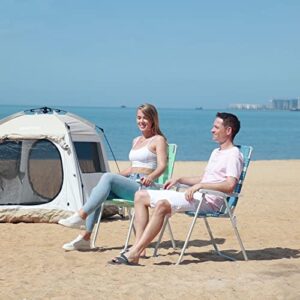 #WEJOY XL Oversized Aluminium Camping Chair Foldable Portable Webbed Lawn Chairs Lightweight Beach Chairs Webbing Beach Chair Off Ground, Outdoor Folding Chair for Concerts, Sports, Painting, Travel