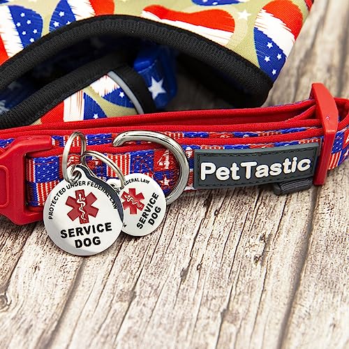 Engraved Service Dog Personalized with 4 Lines of Custom Engraved ID Stainless Steel Enameled Small