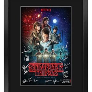 HWC Trading Framed 11" x 14" Print - Stranger Things TV Series Poster The Cast Signed Gift Mounted Printed Autograph Film Gifts Photo Picture Display