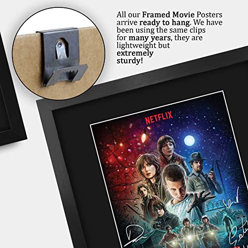 HWC Trading Framed 11" x 14" Print - Stranger Things TV Series Poster The Cast Signed Gift Mounted Printed Autograph Film Gifts Photo Picture Display