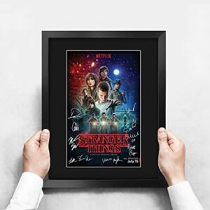 HWC Trading Framed 11" x 14" Print - Stranger Things TV Series Poster The Cast Signed Gift Mounted Printed Autograph Film Gifts Photo Picture Display