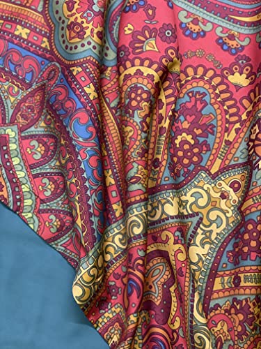 Get Bed Ready Boho Paisley Medallion Duvet Cover Set Traditional Antique Rug Vintage Damask Bohemian Pattern Bedding Elegant Boteh Tapestry Egyptian Cotton (Ruby Red, King)