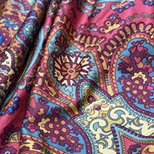 Get Bed Ready Boho Paisley Medallion Duvet Cover Set Traditional Antique Rug Vintage Damask Bohemian Pattern Bedding Elegant Boteh Tapestry Egyptian Cotton (Ruby Red, King)