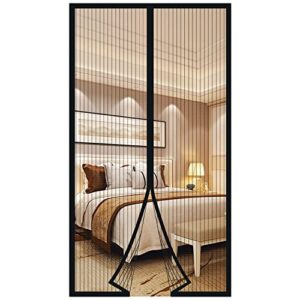 METAONLY Magnetic Screen Door Fits Door Size 32" x 80", Actual Screen Size 34" x 81", Screen Door Mesh,Door Screen Magnetic Closure for Patio Door Enjoy Air Fresh-Black