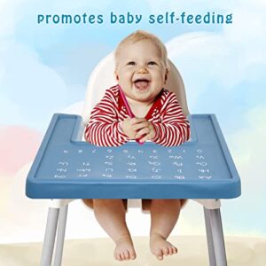 Baby High Chair Placemat for IKEA Antilop High Chair, Silicone Placemat Dishwasher Safe, BPA Free Highchair Tray Accessories for Toddler and Babies