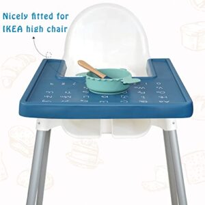 Baby High Chair Placemat for IKEA Antilop High Chair, Silicone Placemat Dishwasher Safe, BPA Free Highchair Tray Accessories for Toddler and Babies