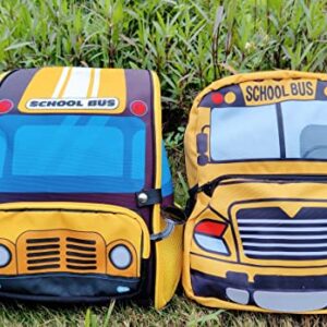 Kids Backpack for Boys Girls Preschool Bookbags 3D Cartoon Daycare Toddler Bags (Yellow bus)