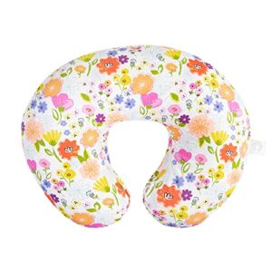 boppy original support nursing pillow, multicolor spring flowers, ergonomic breastfeeding, bottle feeding, and bonding, firm hypoallergenic fiber fill, removable cover, machine washable