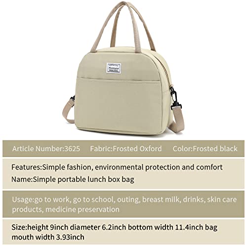 Mountain guest Lunch Bag Reusable Insulated Cooler Lunch Box Adult Water Resistant Tote Lunch Bag for Women/Men Work Picnic Beach or Travel (Beige)