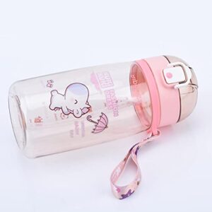 Unicorn Water Bottles for Girls,Cup with Straw and Safety Lock,Pink Outdoor Indoor Water Bottle,400ML/13.5oz for school kids girl unicorn lover… (Transparent)