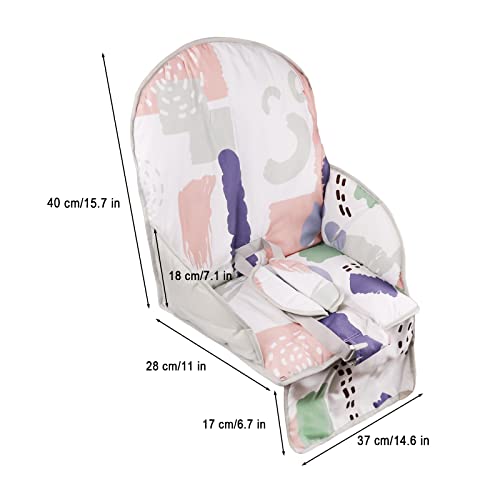 Kocpudu High Chair Pad, High Chair Cushion, Seat Cushion Breathable Pad, Comfortable Seat Belt Design, Cute Pattern, Soft and Comfortable, Baby Sits More Comfortable(Light Print Pattern)