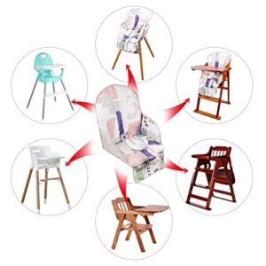 Kocpudu High Chair Pad, High Chair Cushion, Seat Cushion Breathable Pad, Comfortable Seat Belt Design, Cute Pattern, Soft and Comfortable, Baby Sits More Comfortable(Light Print Pattern)