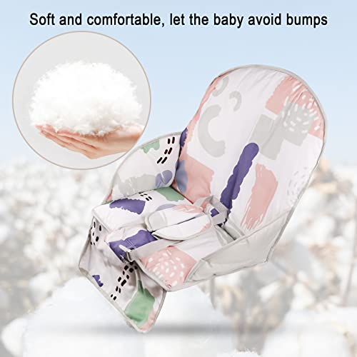 Kocpudu High Chair Pad, High Chair Cushion, Seat Cushion Breathable Pad, Comfortable Seat Belt Design, Cute Pattern, Soft and Comfortable, Baby Sits More Comfortable(Light Print Pattern)