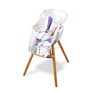 Kocpudu High Chair Pad, High Chair Cushion, Seat Cushion Breathable Pad, Comfortable Seat Belt Design, Cute Pattern, Soft and Comfortable, Baby Sits More Comfortable(Light Print Pattern)