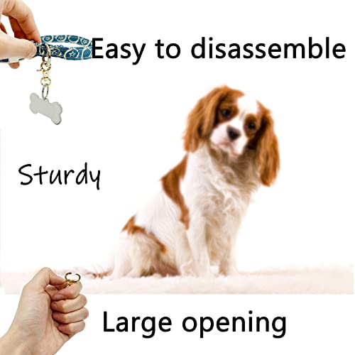 DORUI Dog Tag Clips 2 Pack Easy Change for Pet ID Tag Quick Clips Small Medium Large Dogs and Cats Collars|Gold|