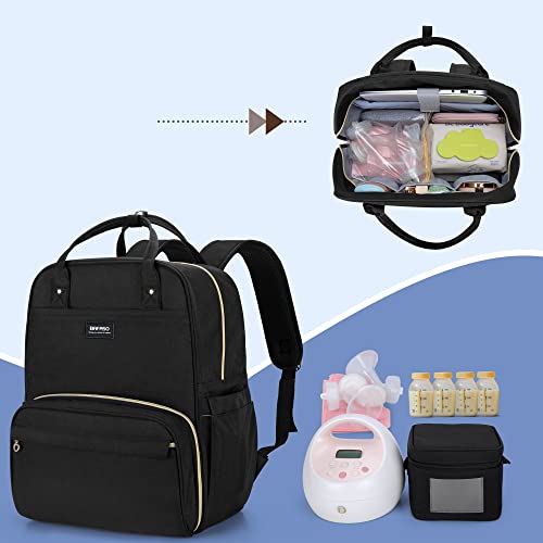 BAFASO Breast Pump Bag with Laptop Sleeve, Breast Pump Backpack Fits for Most Major Breast Pump, Black