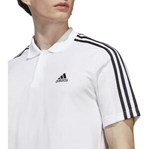 adidas Men's AEROREADY Essentials Pique Embroidered Small Logo Polo Shirt, White/Black, Medium