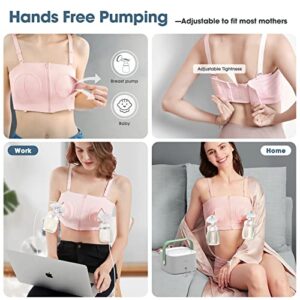 Double Electric Breast Pump for Breastfeeding Hands Free Pumping with Touchscreen LCD Display 12 Levels Hospital Grade Super Quiet Breast Milk Extractor,1 Wearable Nursing Bras & 2 PP Nursing Bottle