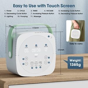 Double Electric Breast Pump for Breastfeeding Hands Free Pumping with Touchscreen LCD Display 12 Levels Hospital Grade Super Quiet Breast Milk Extractor,1 Wearable Nursing Bras & 2 PP Nursing Bottle