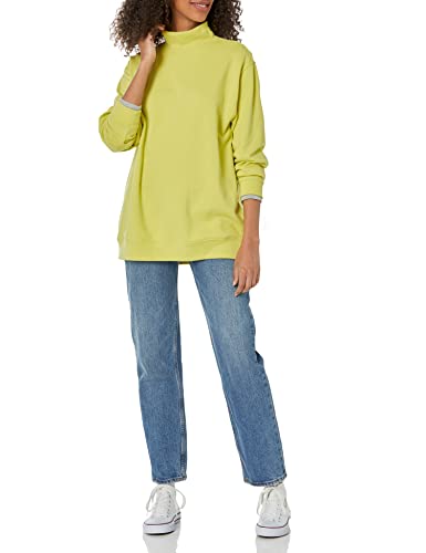 GAP Womens Fleece Mockneck Tunic Shirt, Phosphorus, Large US