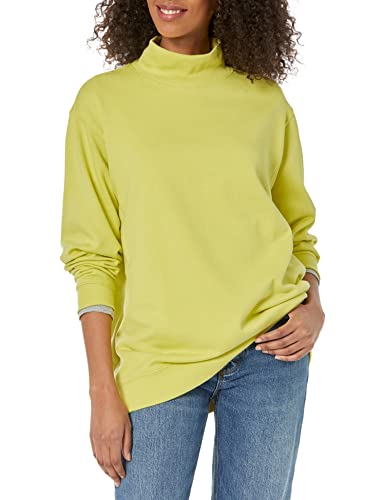 GAP Womens Fleece Mockneck Tunic Shirt, Phosphorus, Large US