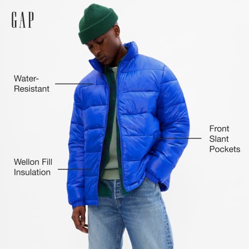 GAP Mens Midweight Puffer, True Black, X-Small US