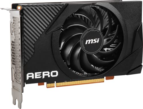 MSI Gaming Radeon RX 6400 64-bit 4GB GDDR6 DP/HDMI PCIe 4 Torx Single Fan FreeSync DirectX 12 VR Ready ITX OC Graphics Card (RX 6400 AERO ITX 4G)