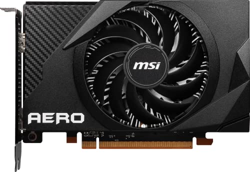 MSI Gaming Radeon RX 6400 64-bit 4GB GDDR6 DP/HDMI PCIe 4 Torx Single Fan FreeSync DirectX 12 VR Ready ITX OC Graphics Card (RX 6400 AERO ITX 4G)