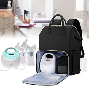 BAFASO Breast Pump Backpack with Laptop Sleeve, Breast Pump Bag Compatible with Spectra S1, S2 and Most Breast Pump Brands (Bag Only), Black