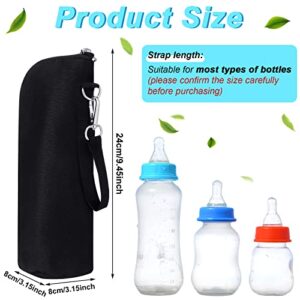 Chunful 3 Pieces Insulated Baby Bottle Bags Breastmilk Cooler Waterproof Baby Bottle Bag Portable Thermal Bottle Bag Travel Baby Bottle Holder Tote (Black)