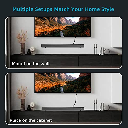 dyplay Sound Bar for TV with HDMI, 120Watt 30 Inch Soundar, Bluetooth 5.0 TV Soundbar Speaker, 4 EQ Modes, HDMI/Optical/AUX/TF/USB Connection, Built-in DSP, Remote Control and Wall Mountable