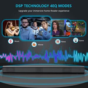 dyplay Sound Bar for TV with HDMI, 120Watt 30 Inch Soundar, Bluetooth 5.0 TV Soundbar Speaker, 4 EQ Modes, HDMI/Optical/AUX/TF/USB Connection, Built-in DSP, Remote Control and Wall Mountable