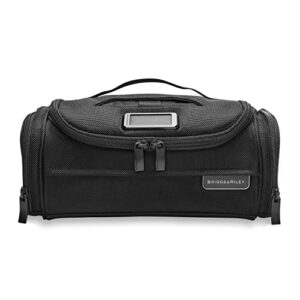 briggs & riley, black, 12 inch executive essentials toiletry kit