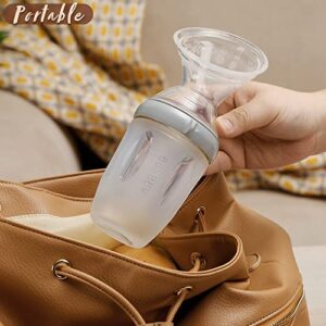 haakaa Gen.3 Silicone Breast Pump 8oz/250ml | Upgraded Detachable Manual Breast Pump and Bottle Design | Multi-Purpose Use with haakaa Attachments, Color: Grey