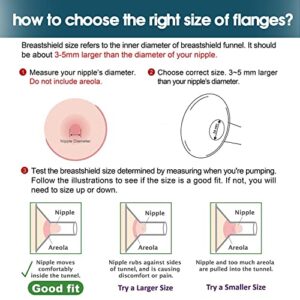 Begical Clear Flange Inserts 17mm for Freemie 25mm Collection Cup/Spectra cacacup 24mm/lansinoh&Ameda 25mm Breast pumpShields/Flanges. Reduce Nipple Tunnel Down to 17mm